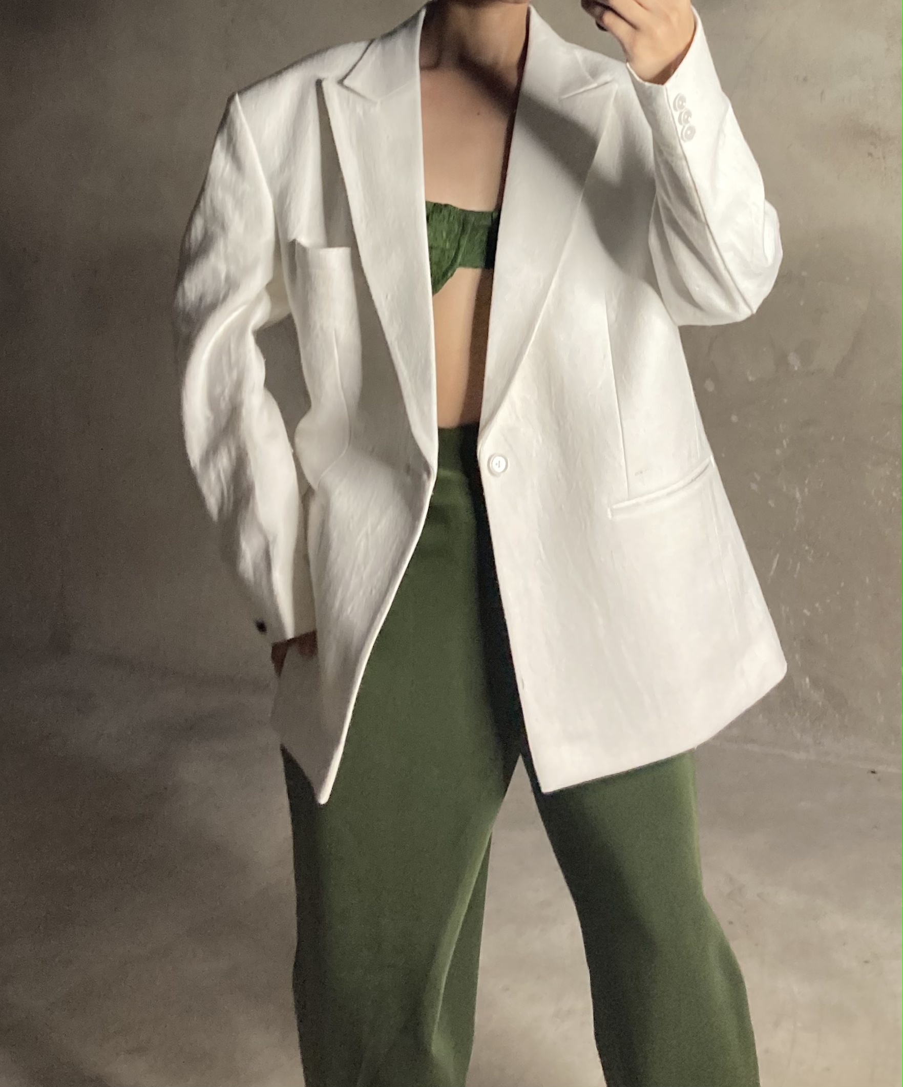 Egg White Linen Blazer - THE ROK